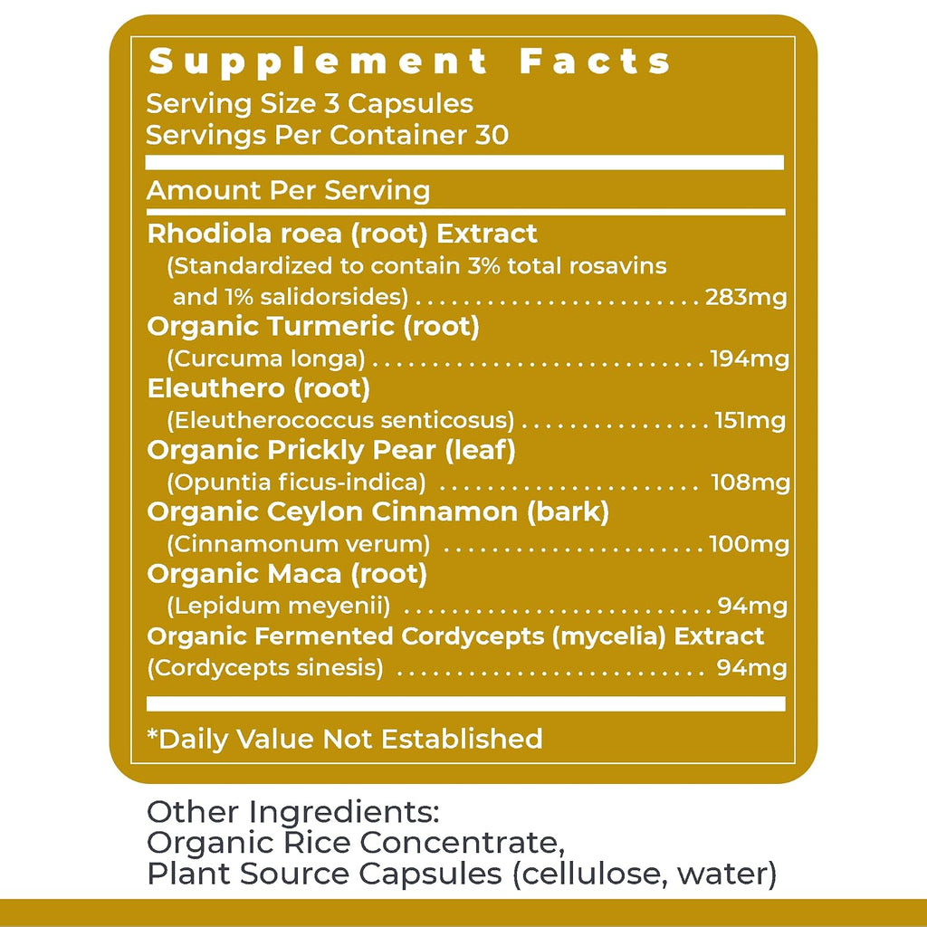 90 capsules of rhodiola goodness