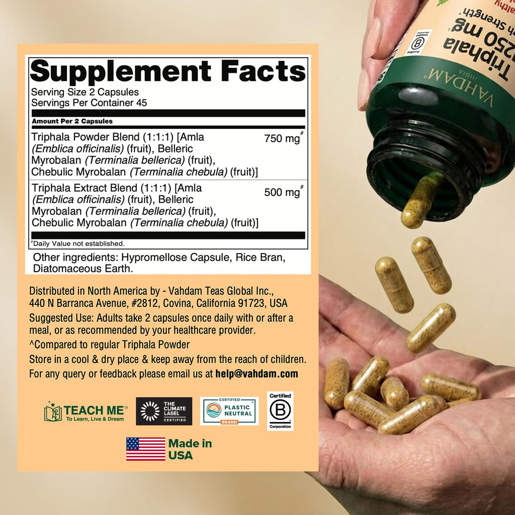 90 capsules of Triphala goodness