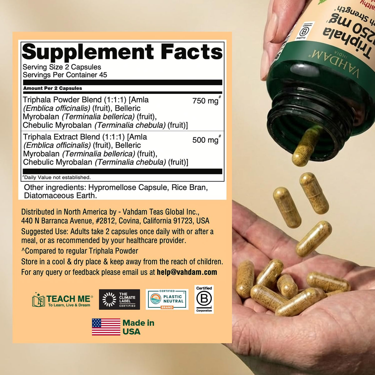 90 capsules of Triphala goodness