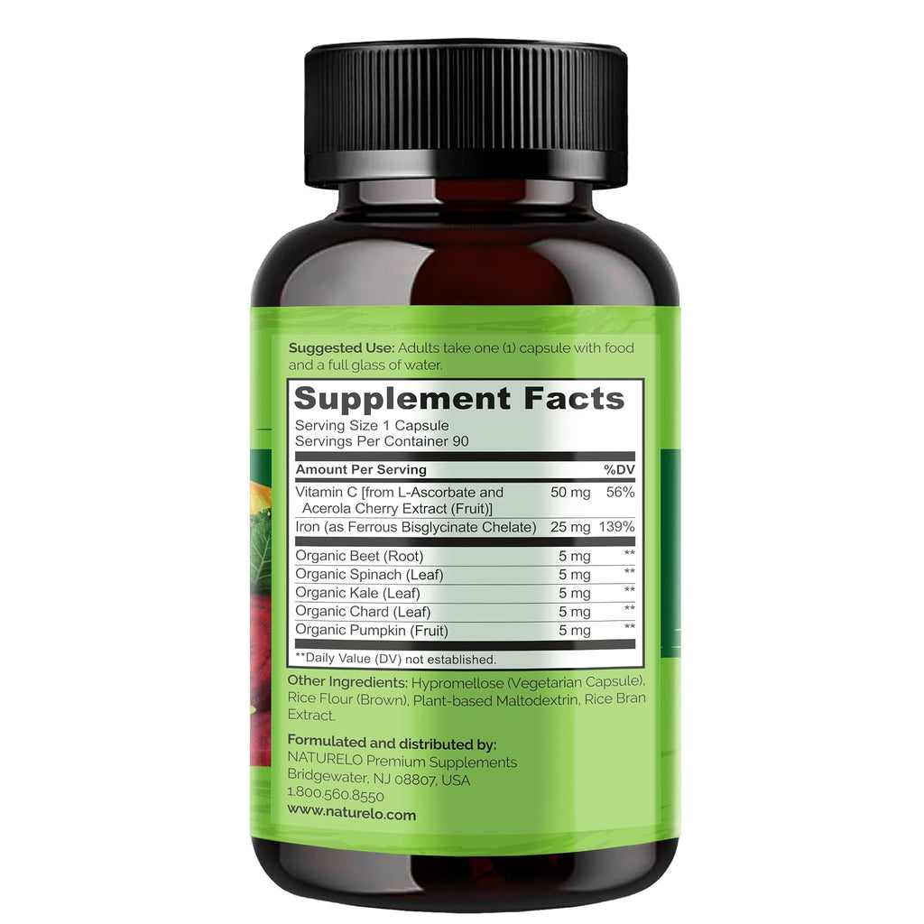 90 capsules of vegan iron