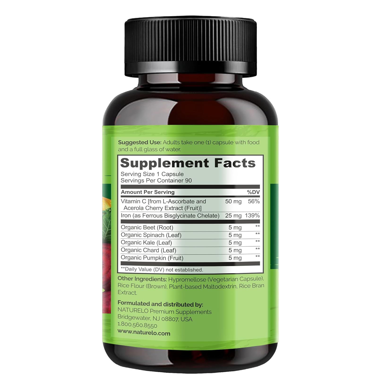 90 capsules of vegan iron