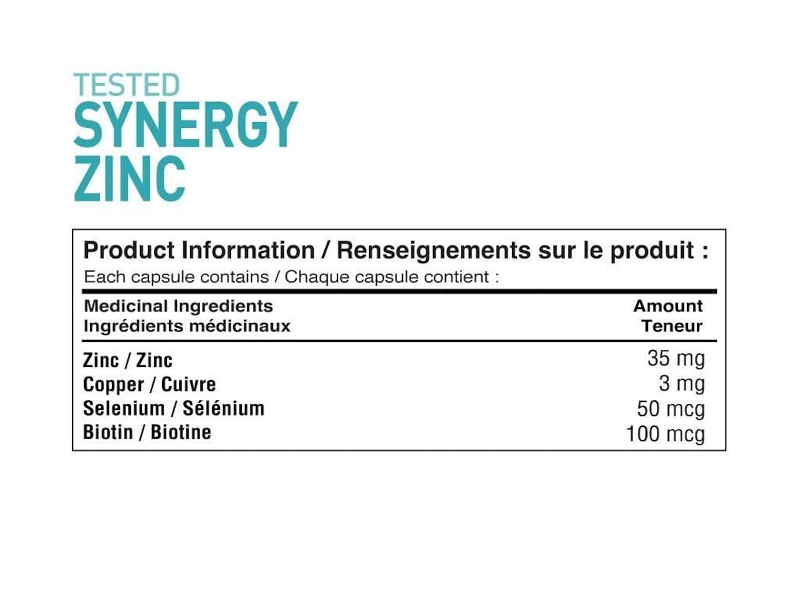 90 capsules of zinc for health
