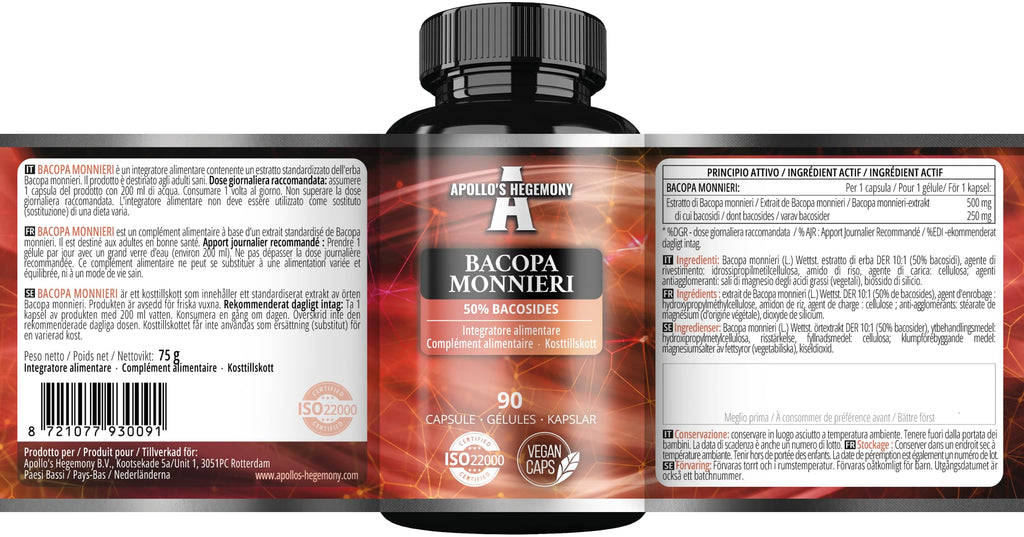 90 count bacopa monnieri vegan capsules