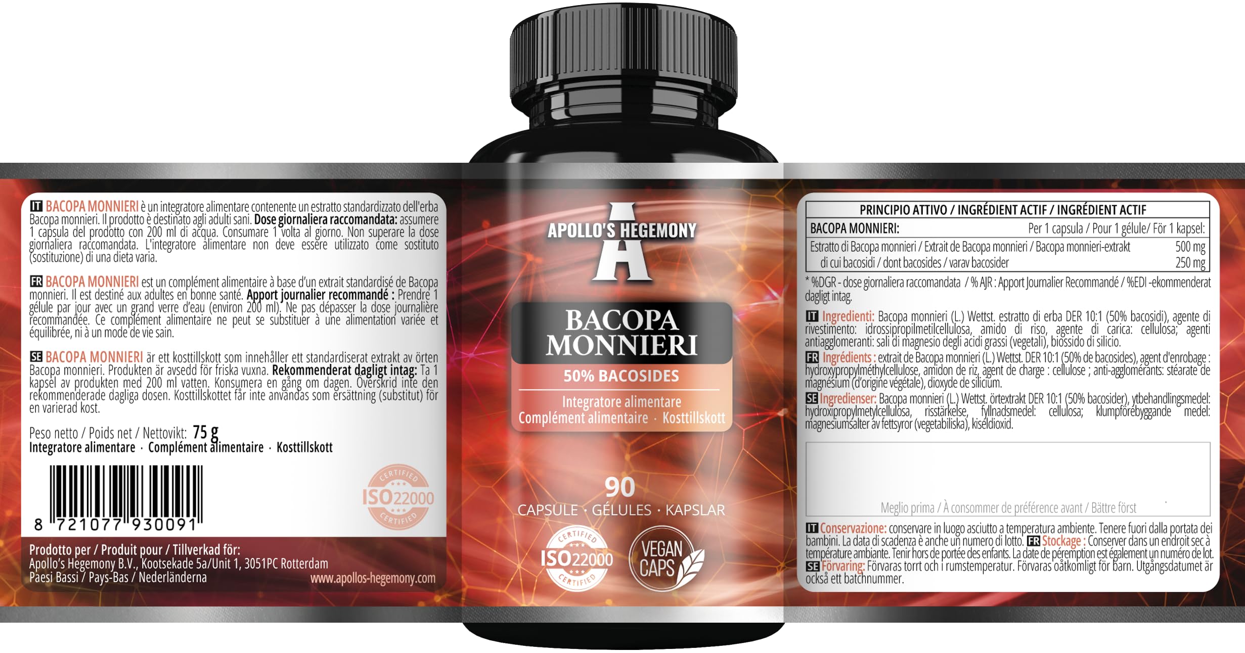 90 count bacopa monnieri vegan capsules