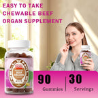 90 count beef organ gummies for energy