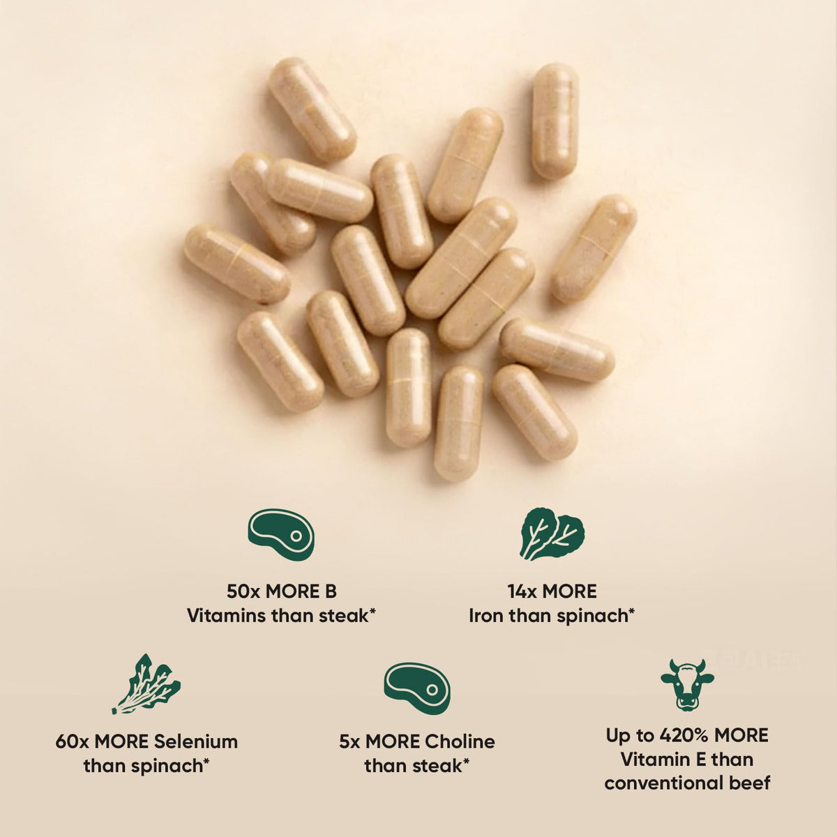 90 count beef organ supplements