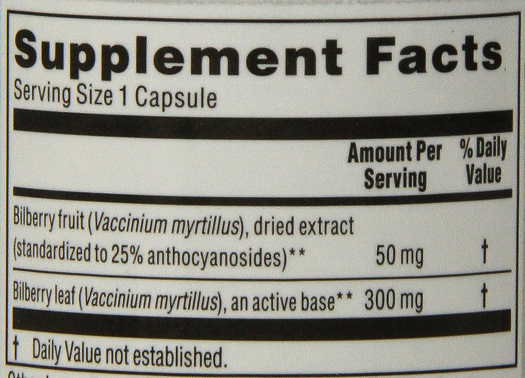 90 count Bilberry capsules for daily use