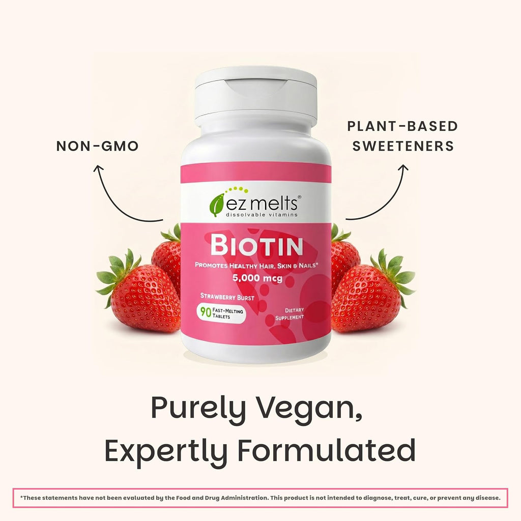 90 count biotin tablets for daily use