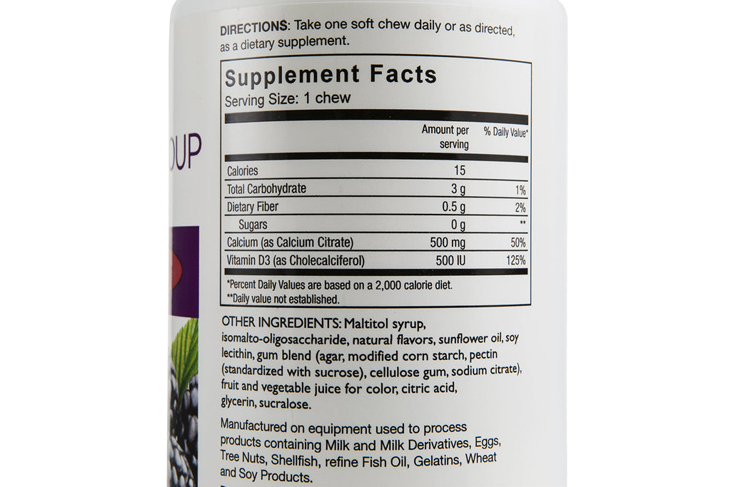 90 count calcium citrate chewable tablets