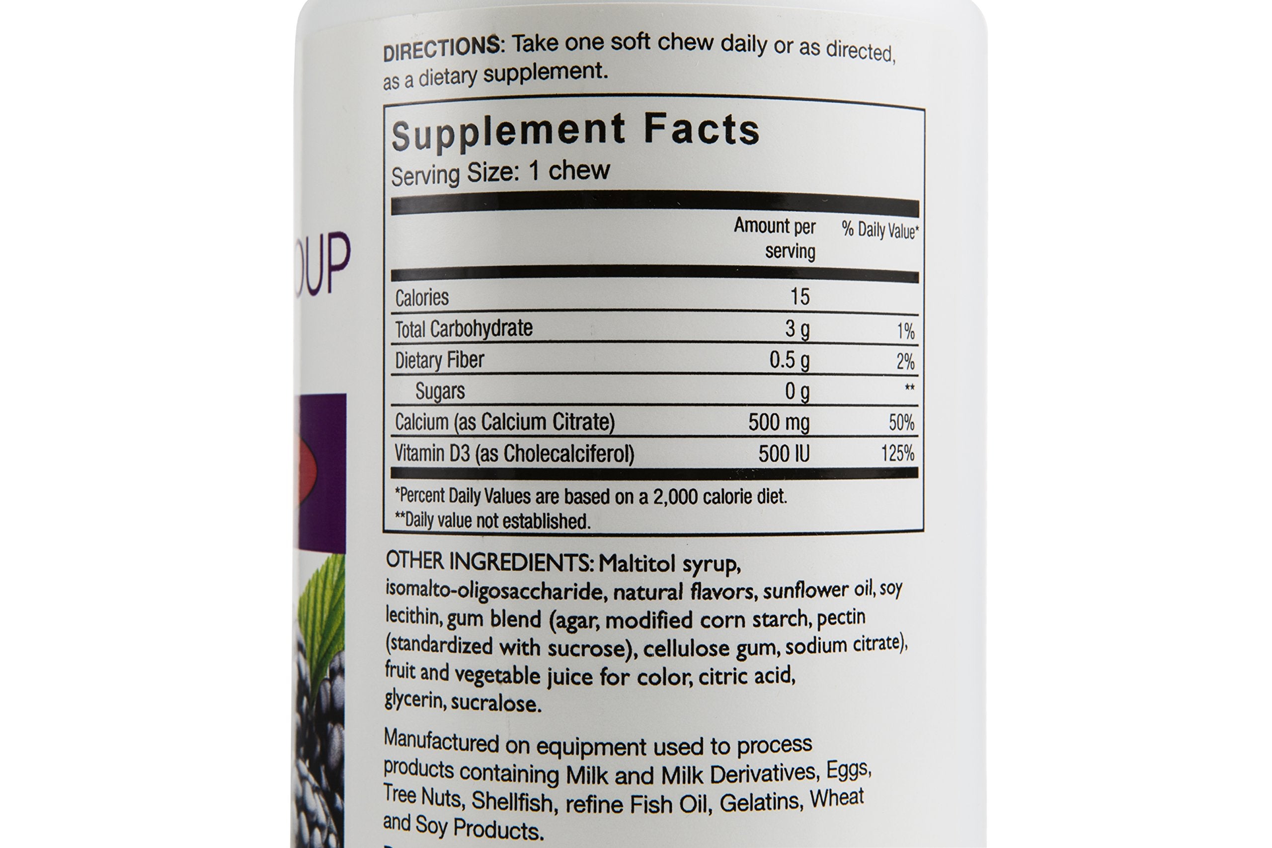90 count calcium citrate chewable tablets