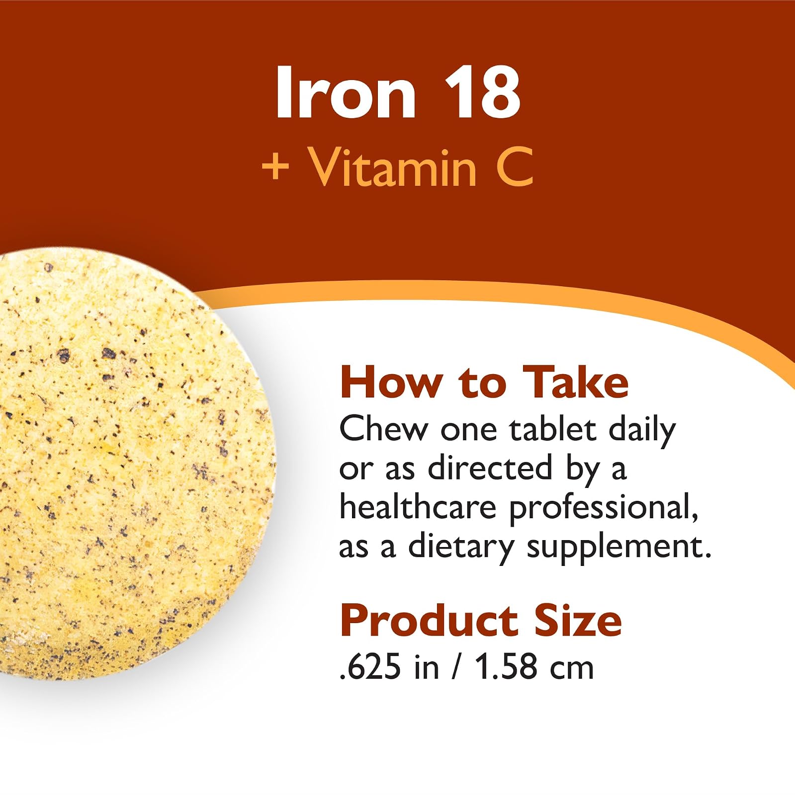 90 count chewable iron tablets