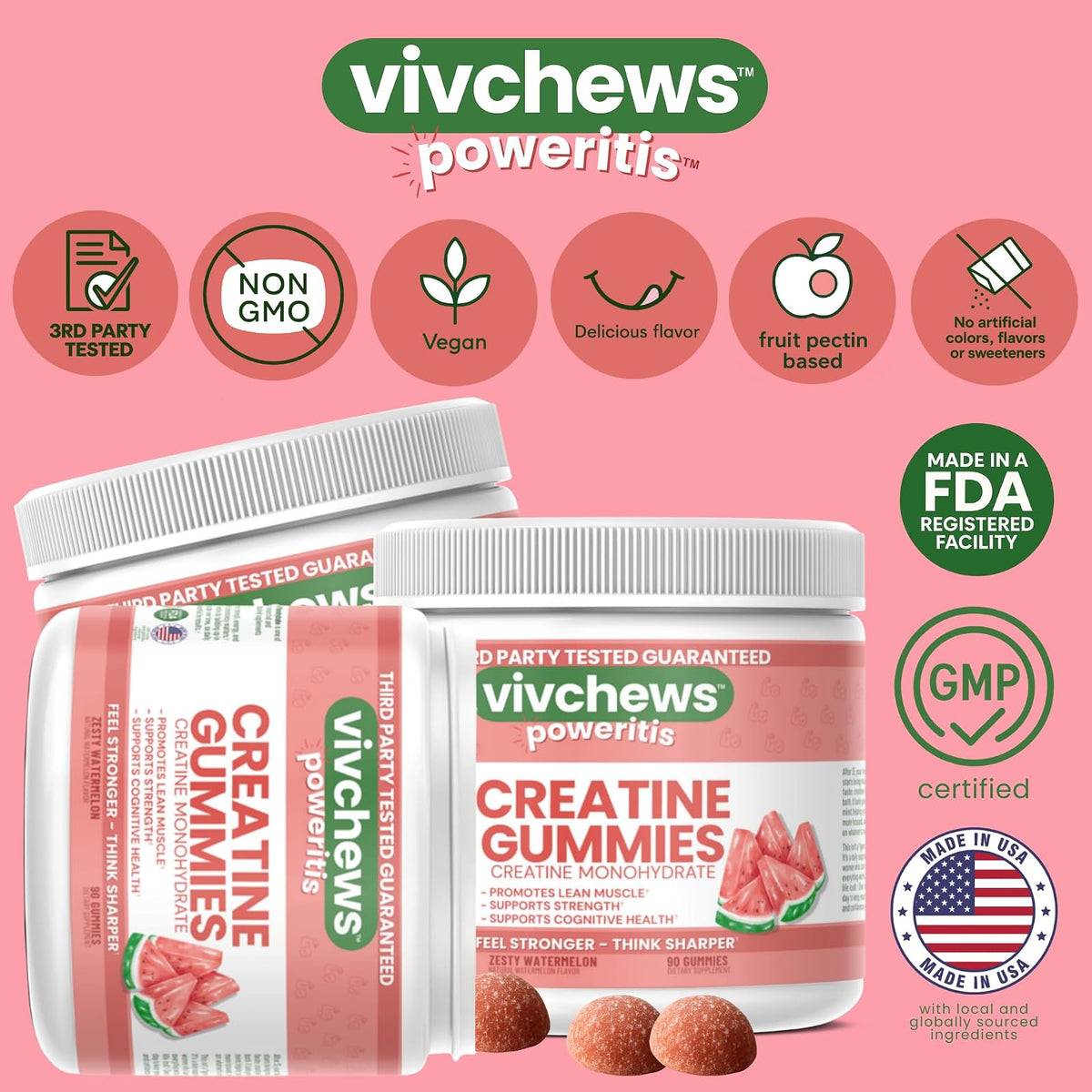 90 count creatine gummies for convenience