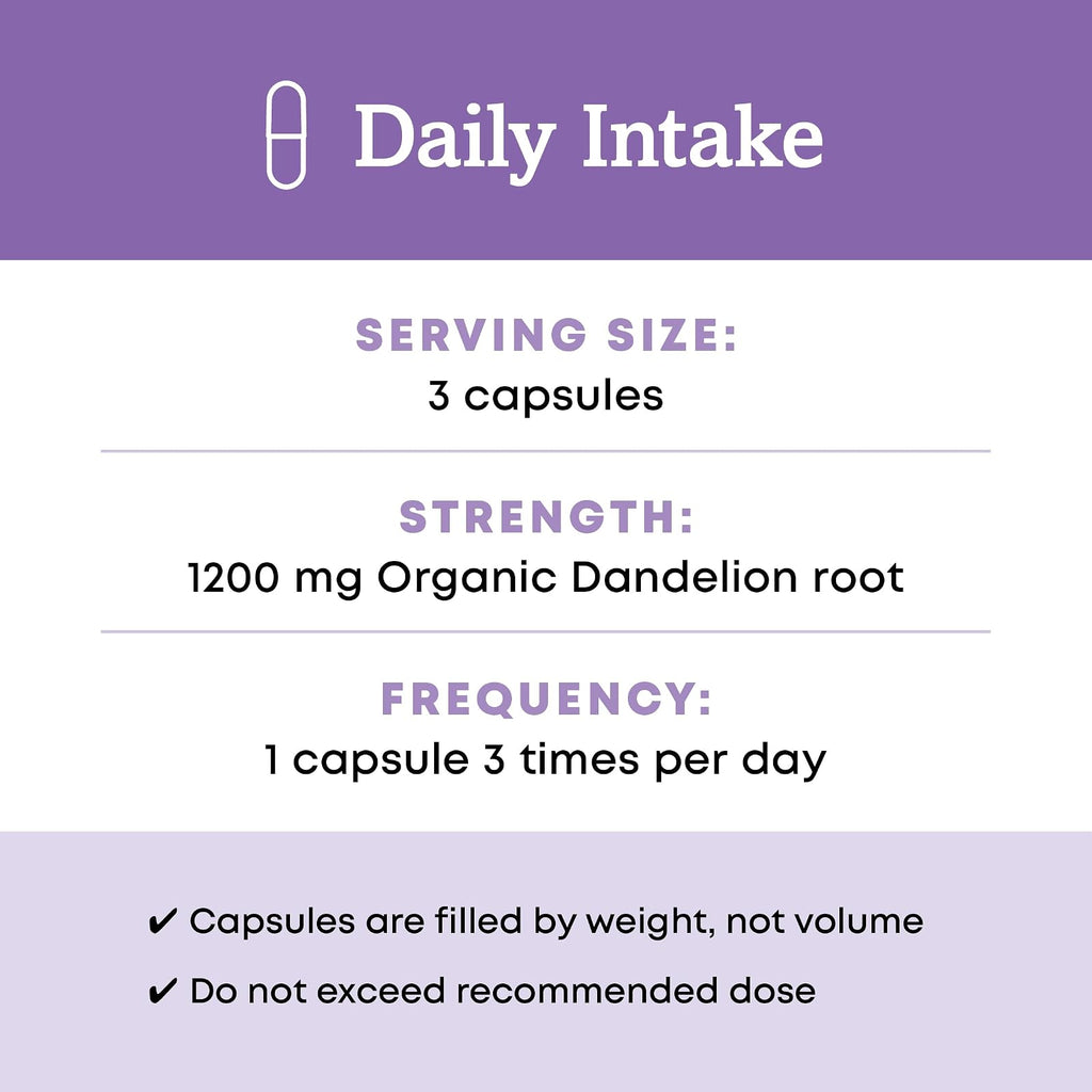 90 count dandelion root capsules