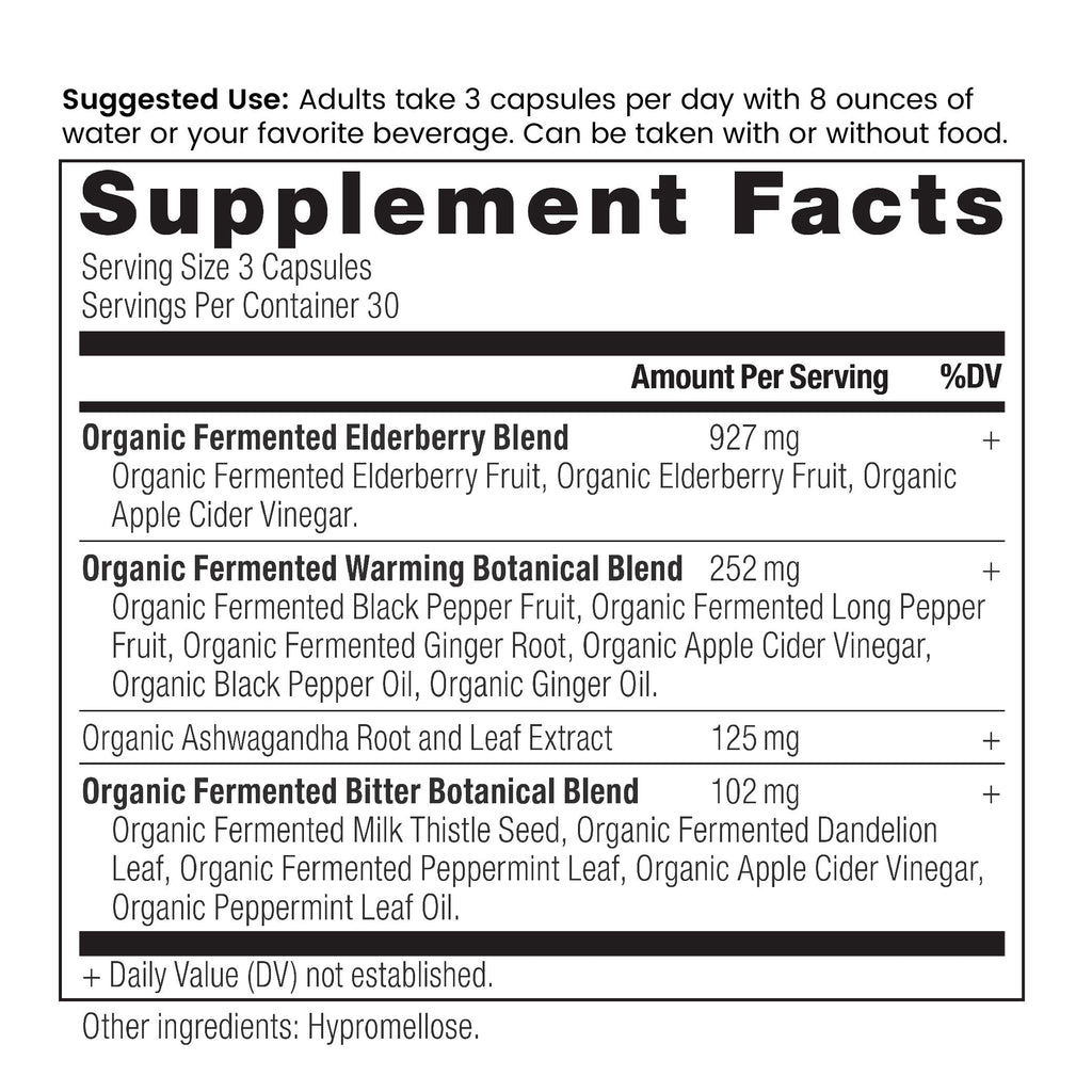 90 count elderberry capsules for wellness