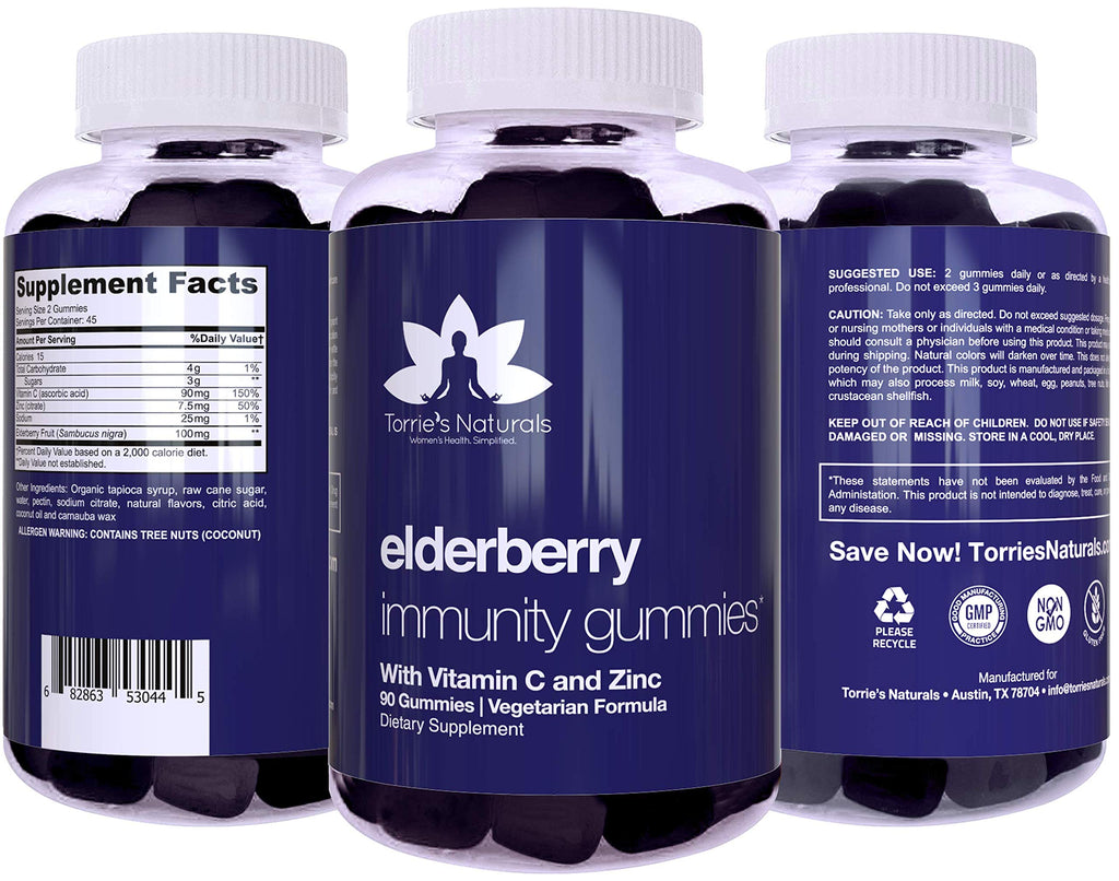 90 count elderberry gummies for all ages