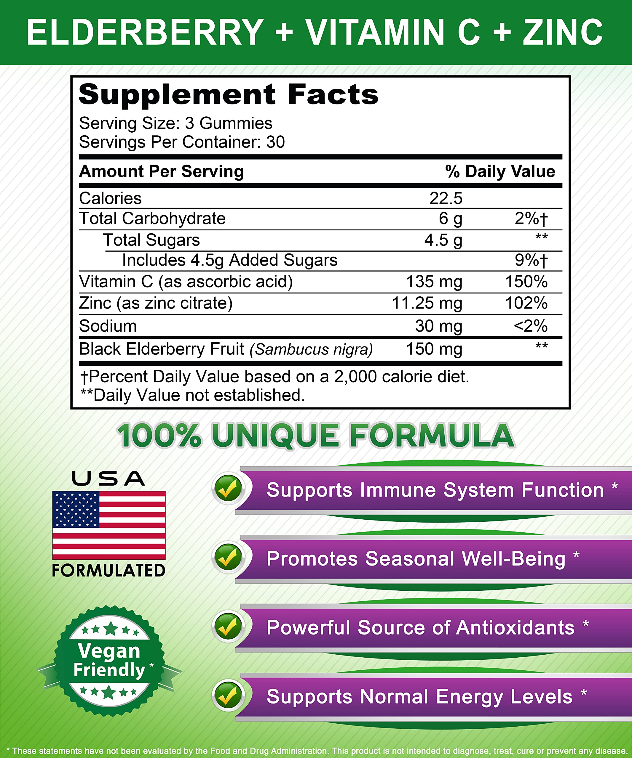 90 count elderberry gummies for health