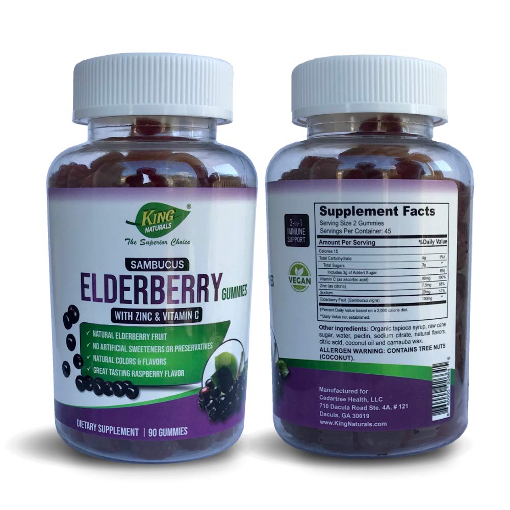 90 count elderberry gummies for health