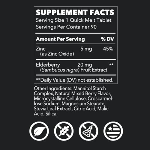90 count elderberry zinc melts