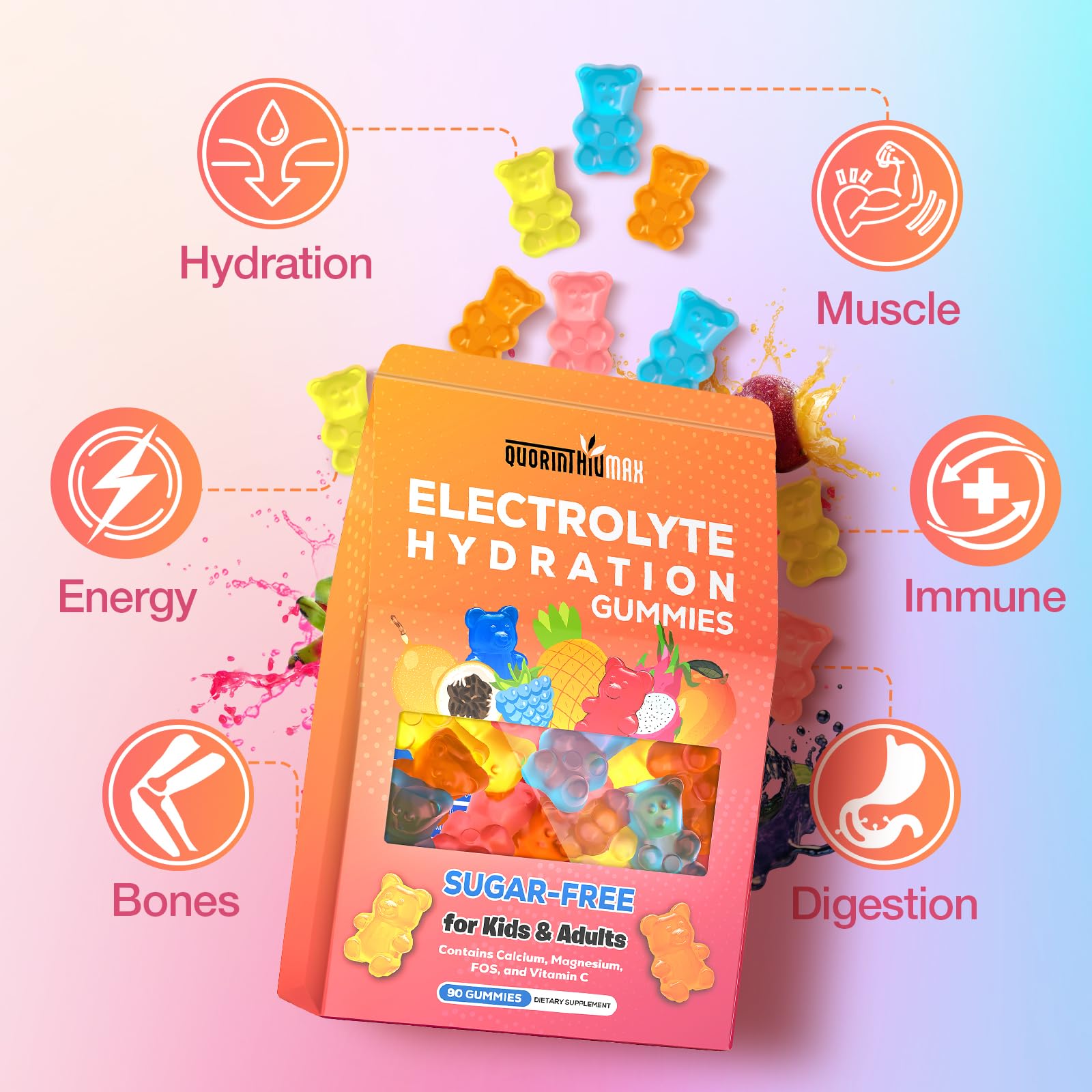 90 count electrolyte gummies for daily use