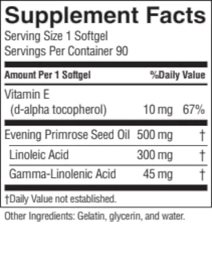 90 count evening primrose oil capsules