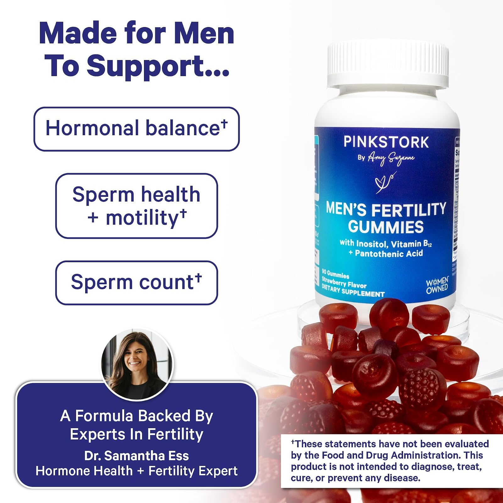 90 count fertility support gummies