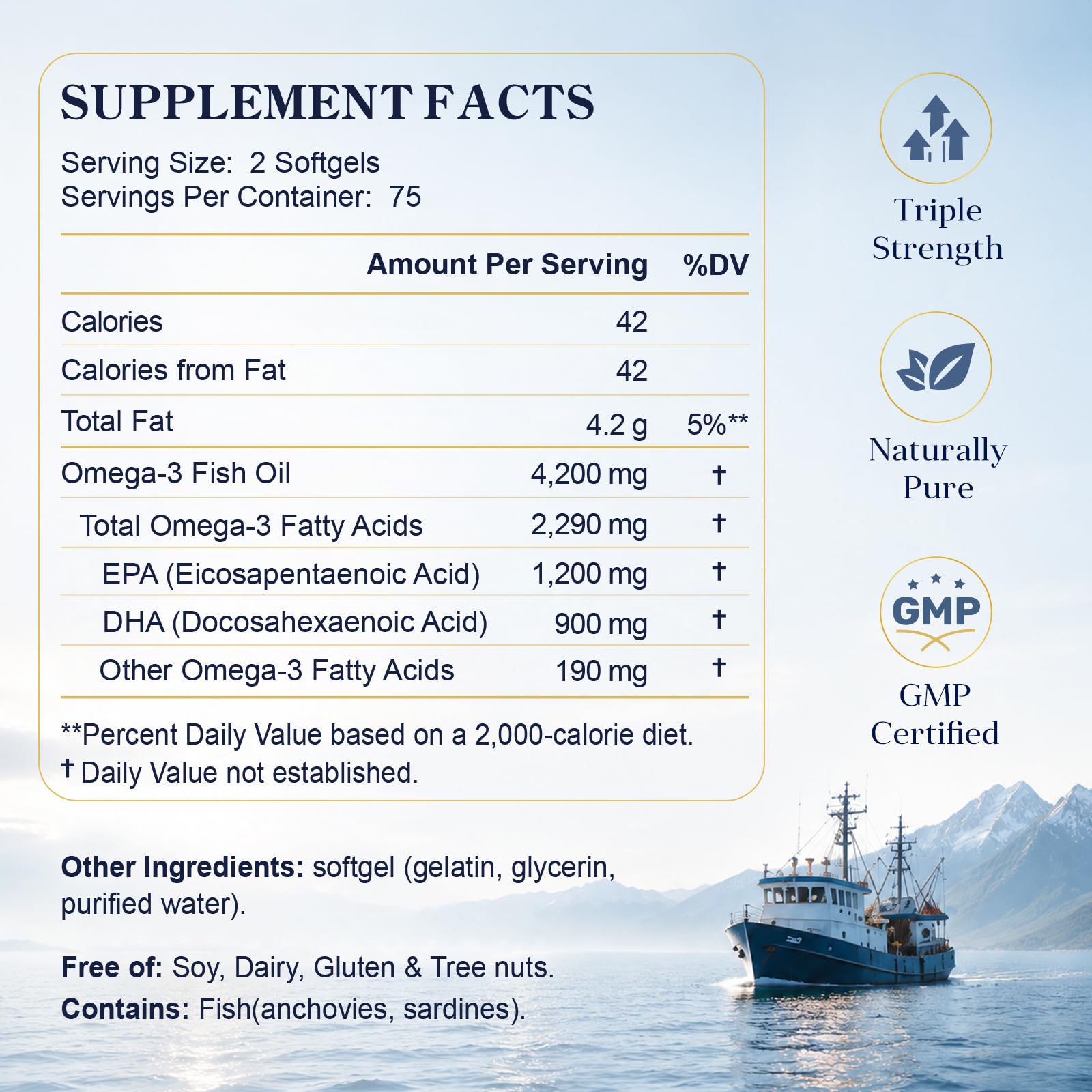 90 count fish oil bottle