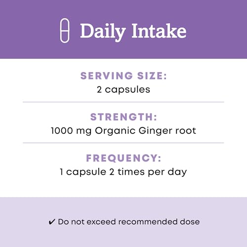 90 count ginger capsules for convenience