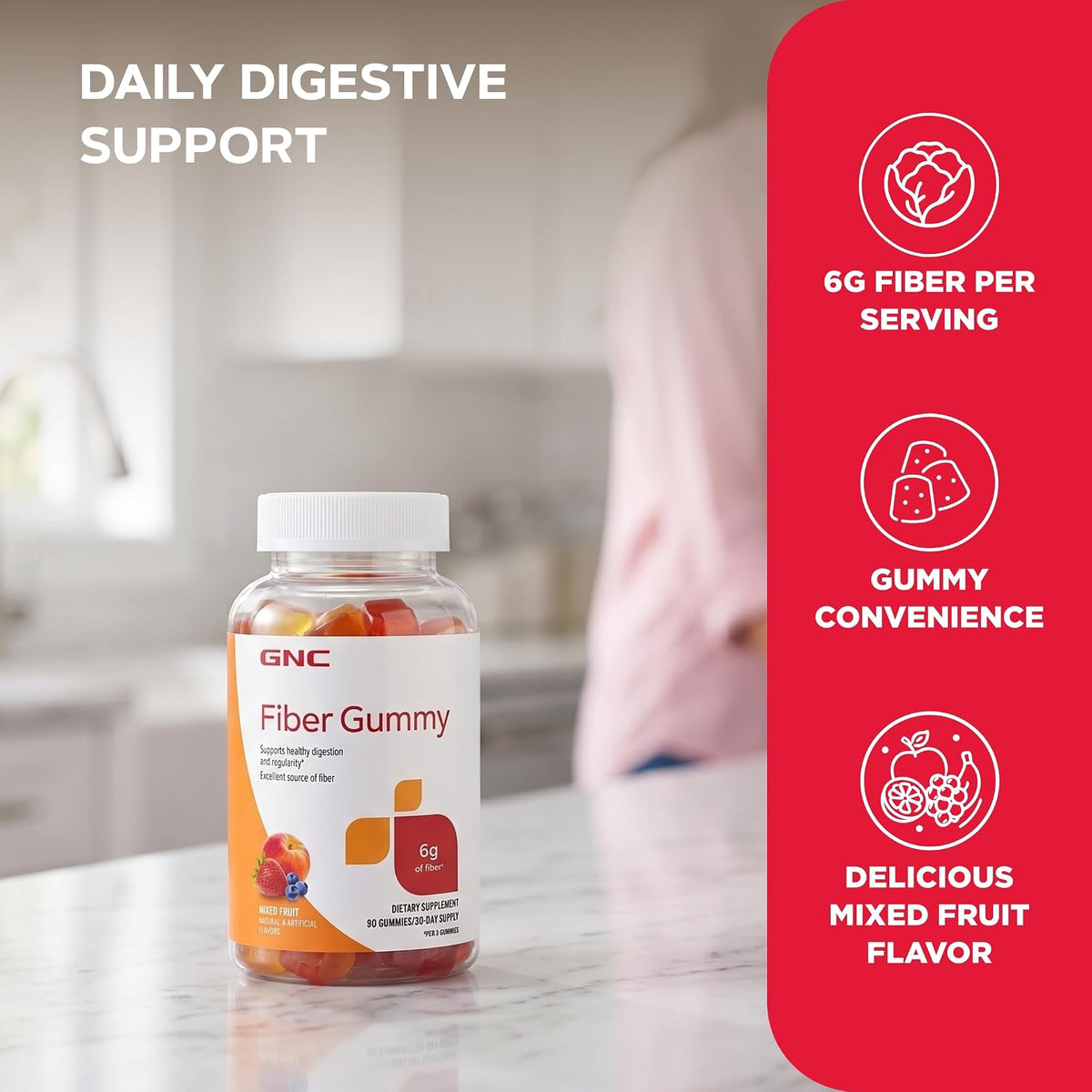 90 count GNC fiber gummies