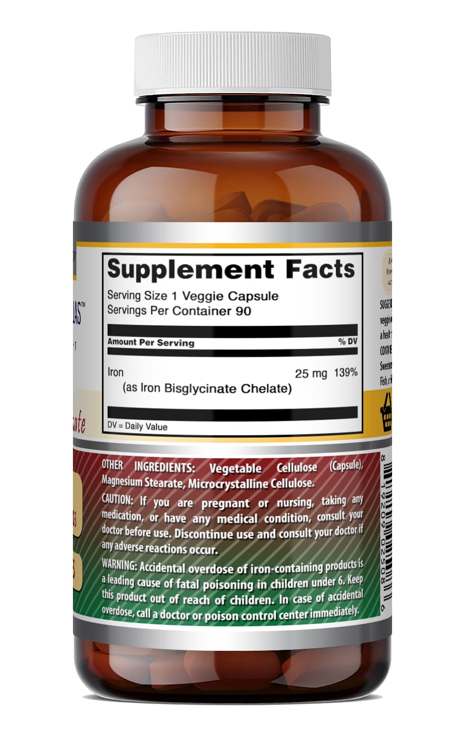 90 count iron capsules for convenience