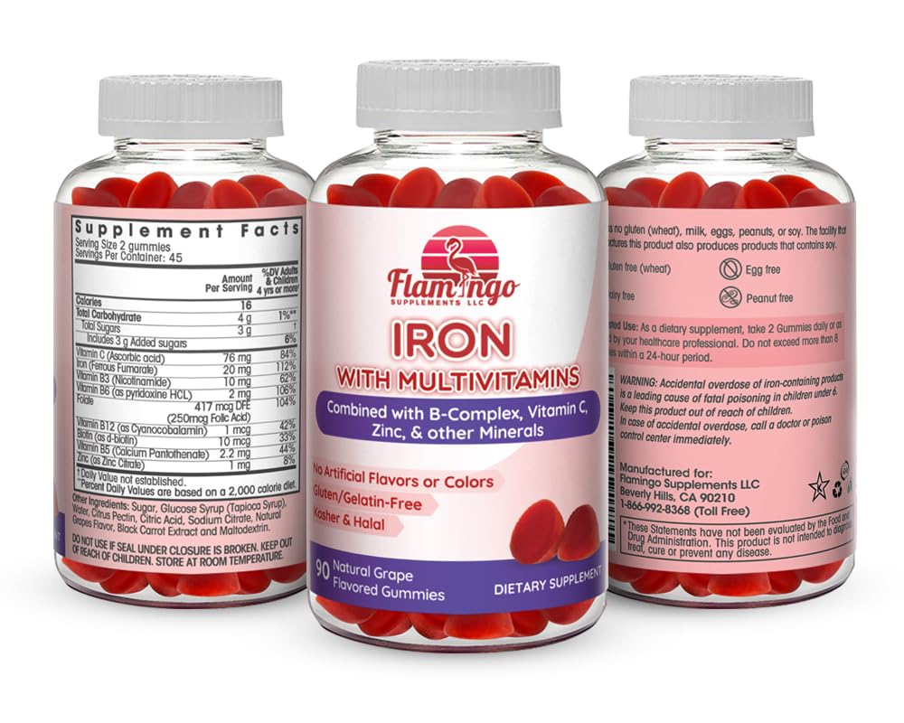 90 count iron gummies for convenience