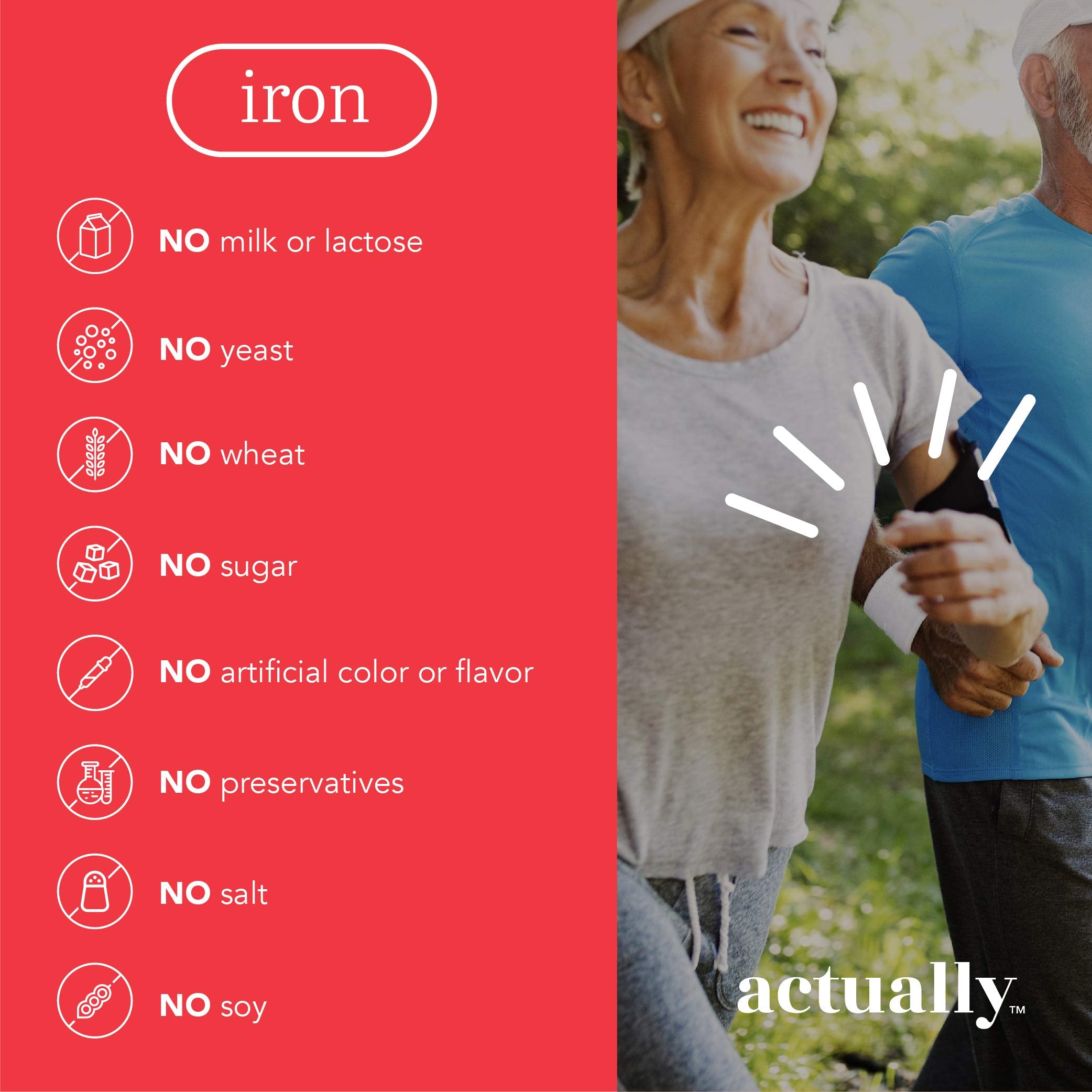 90 count iron supplement bottle