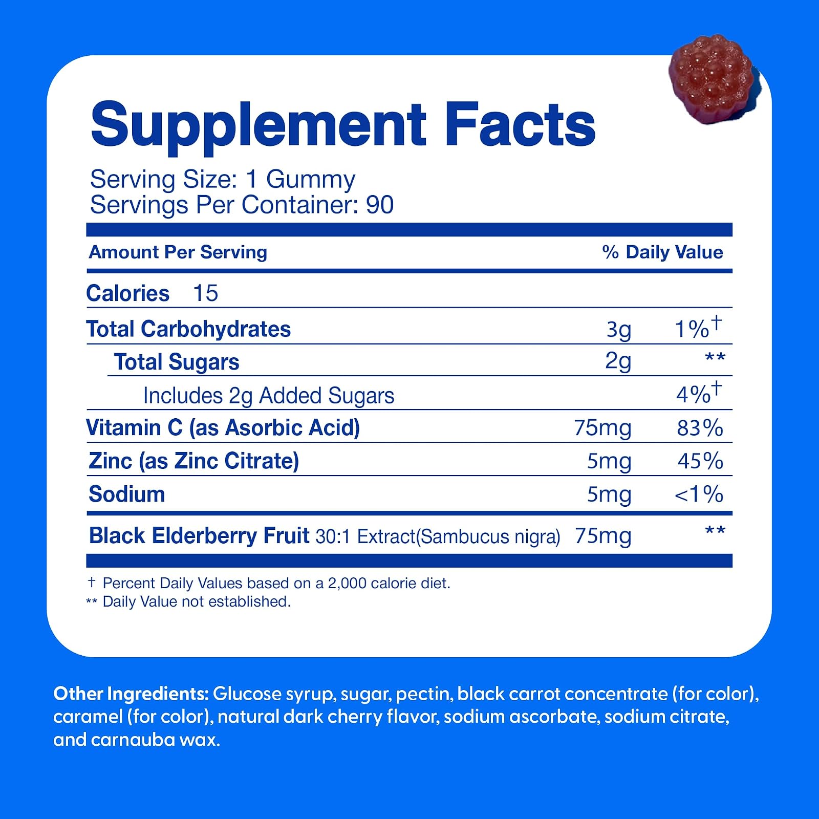 90 count kids vitamins elderberry