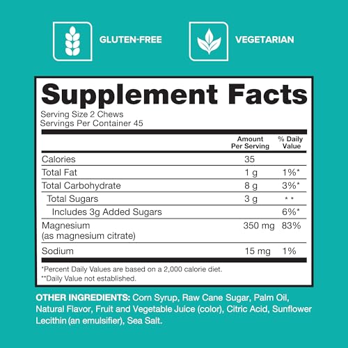 90 count magnesium citrate chews