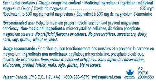 90 count magnesium oxide tablets