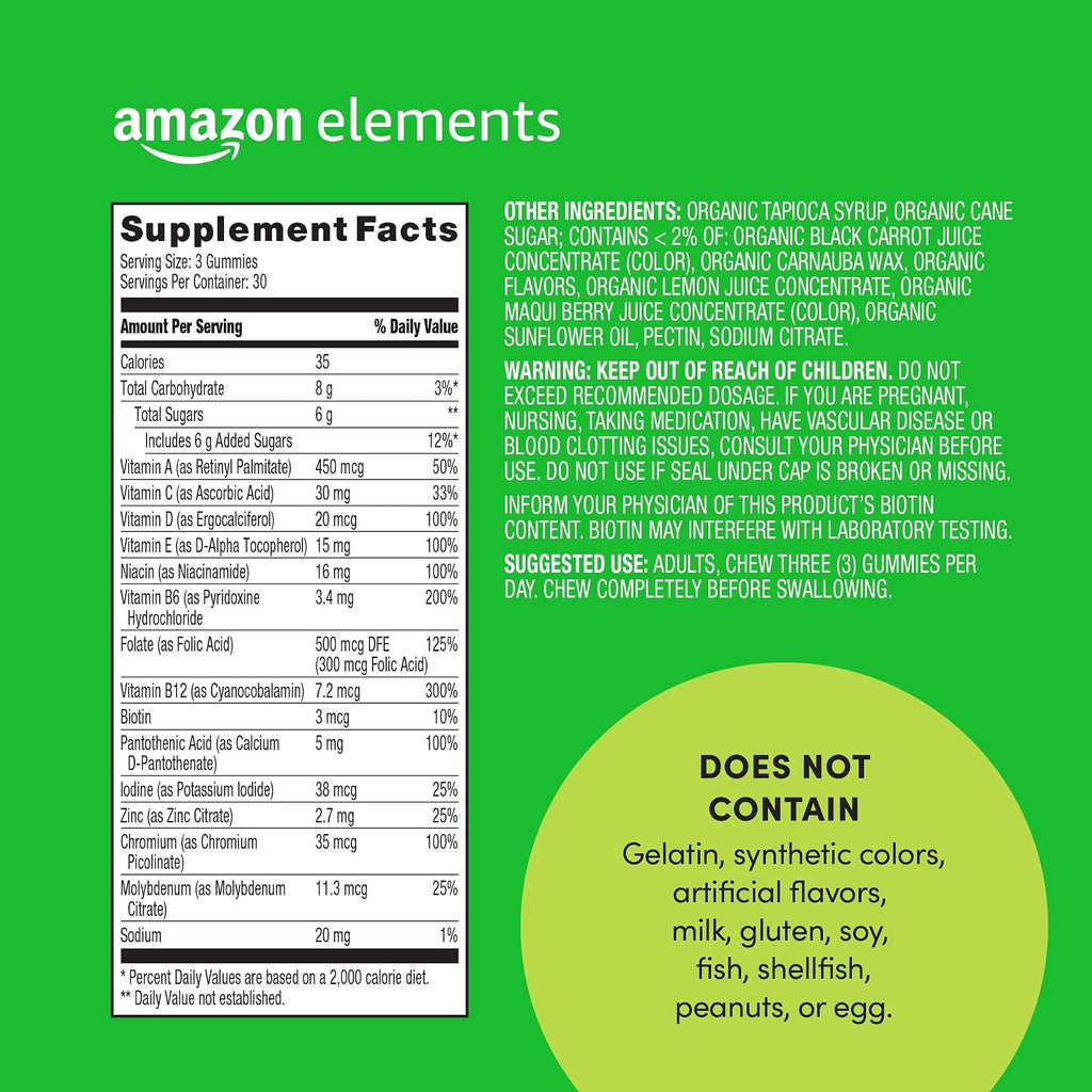 90 count multivitamin gummy supplement