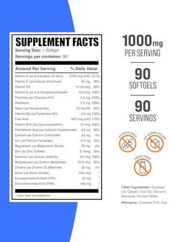 90 count multivitamin softgels for energy boost