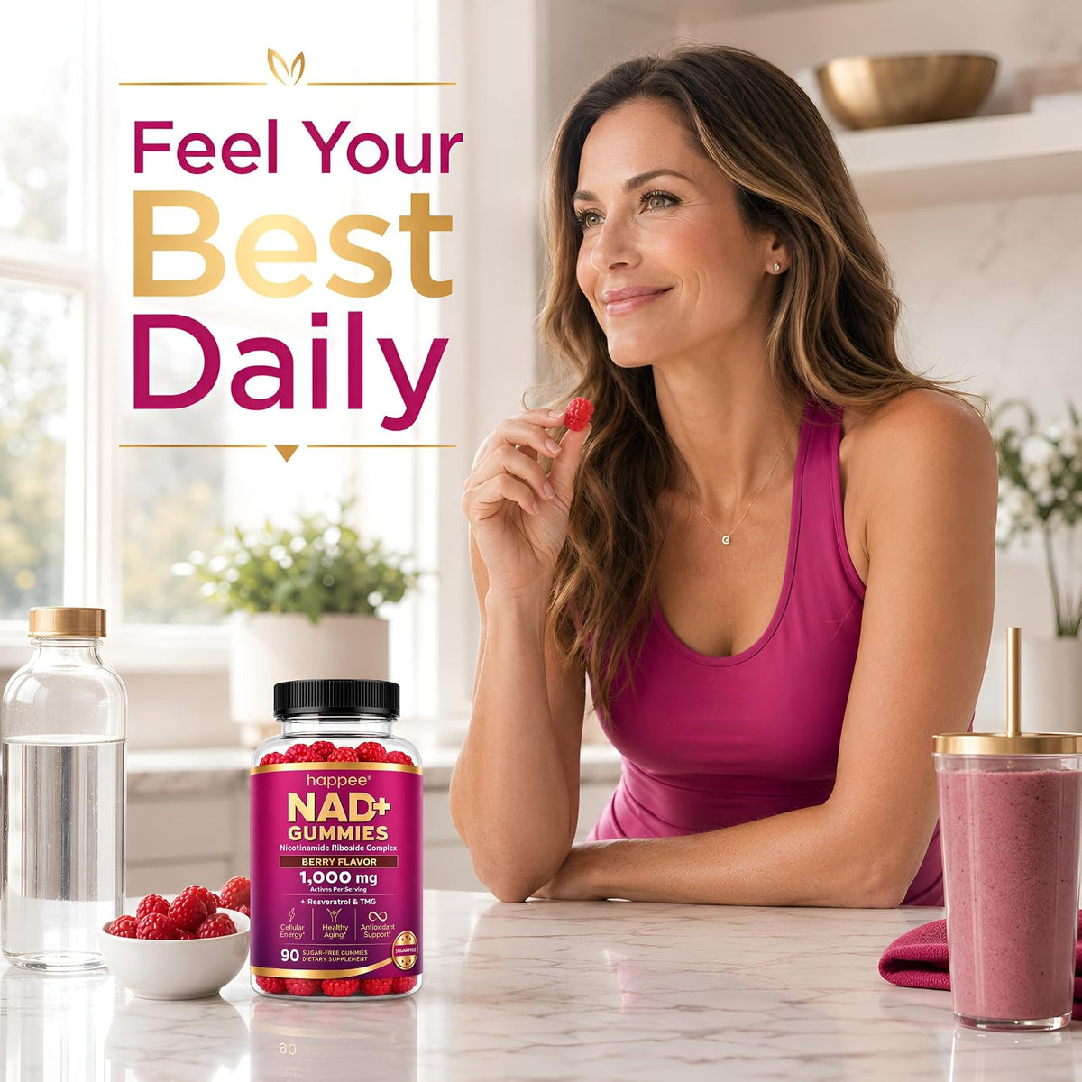 90 count NAD+ Gummies for long-lasting supply