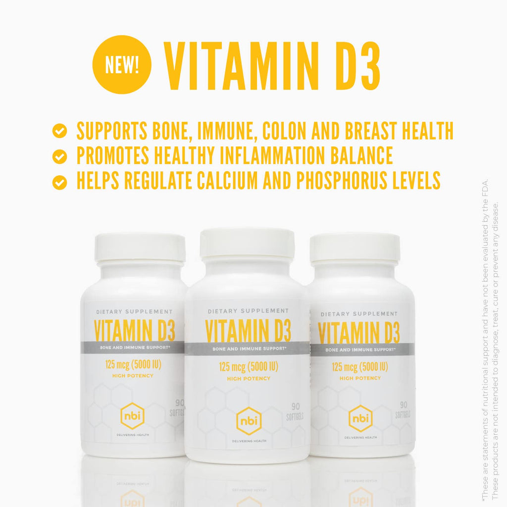 90 count NBI Vitamin D3 capsules