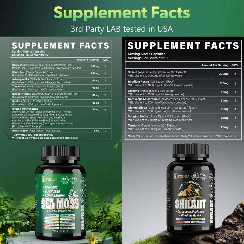 90 count Sea Moss and Shilajit