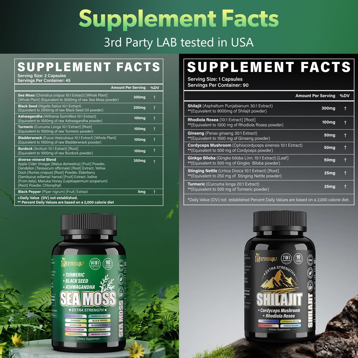 90 count Sea Moss and Shilajit