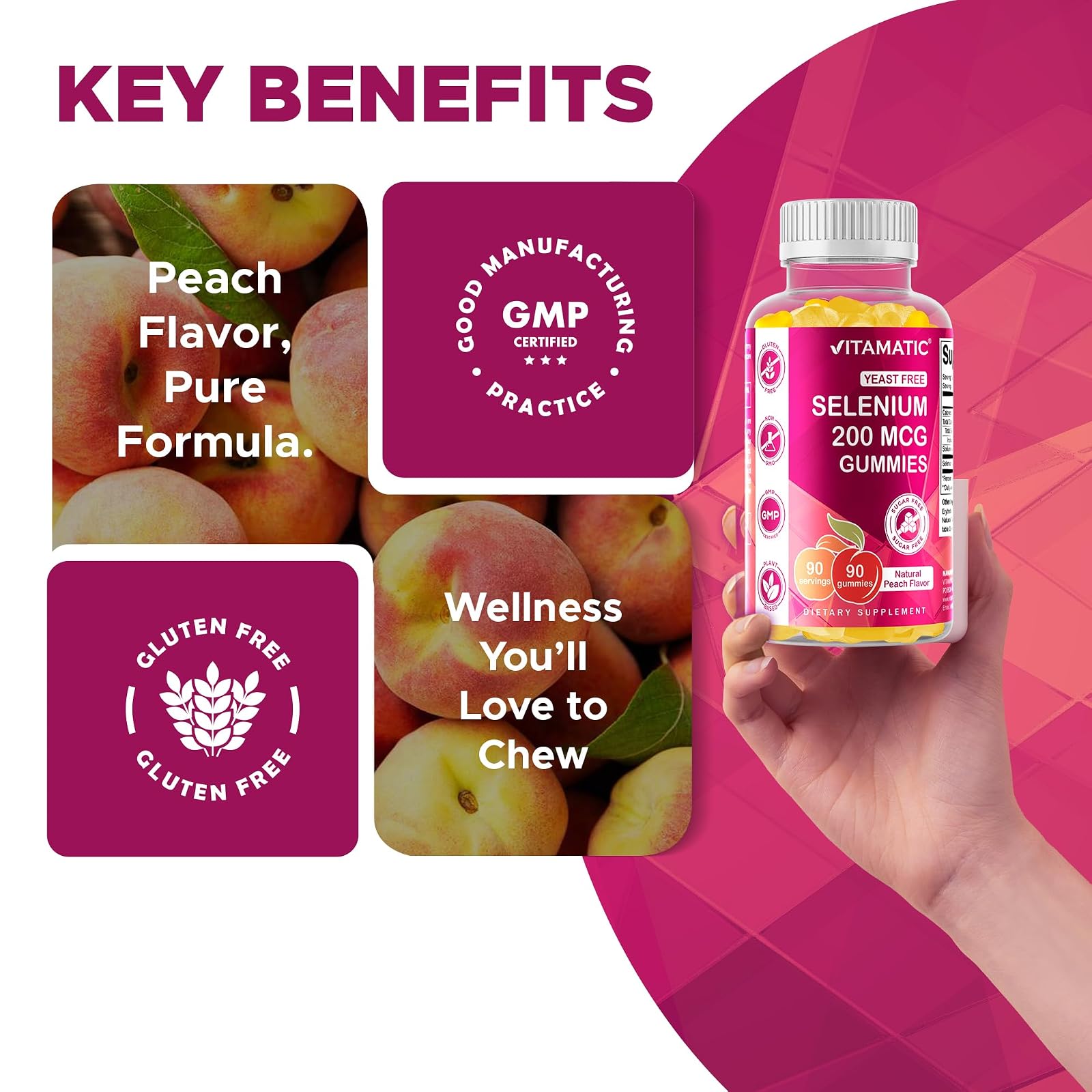 90 count selenium gummies for convenience