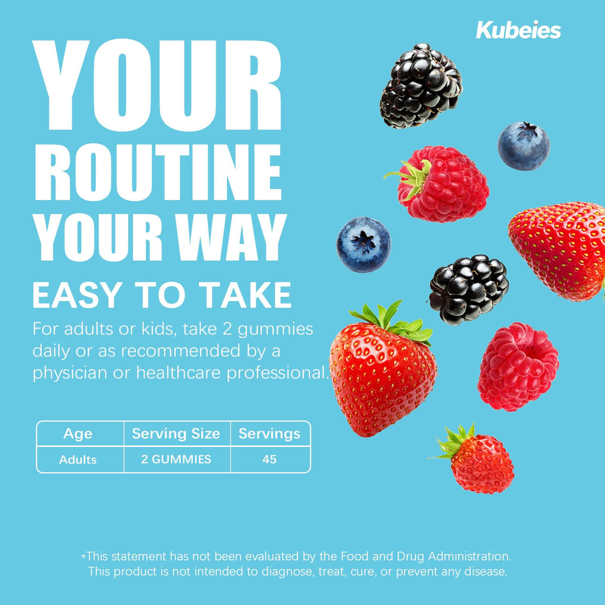 90 count Taurine gummies for convenience