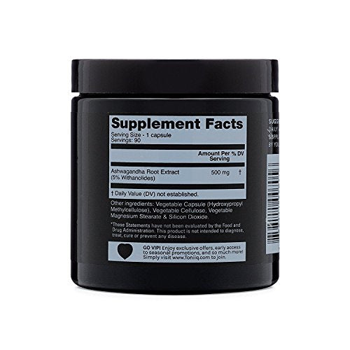 90 count Toniiq Ashwagandha vitamin capsules