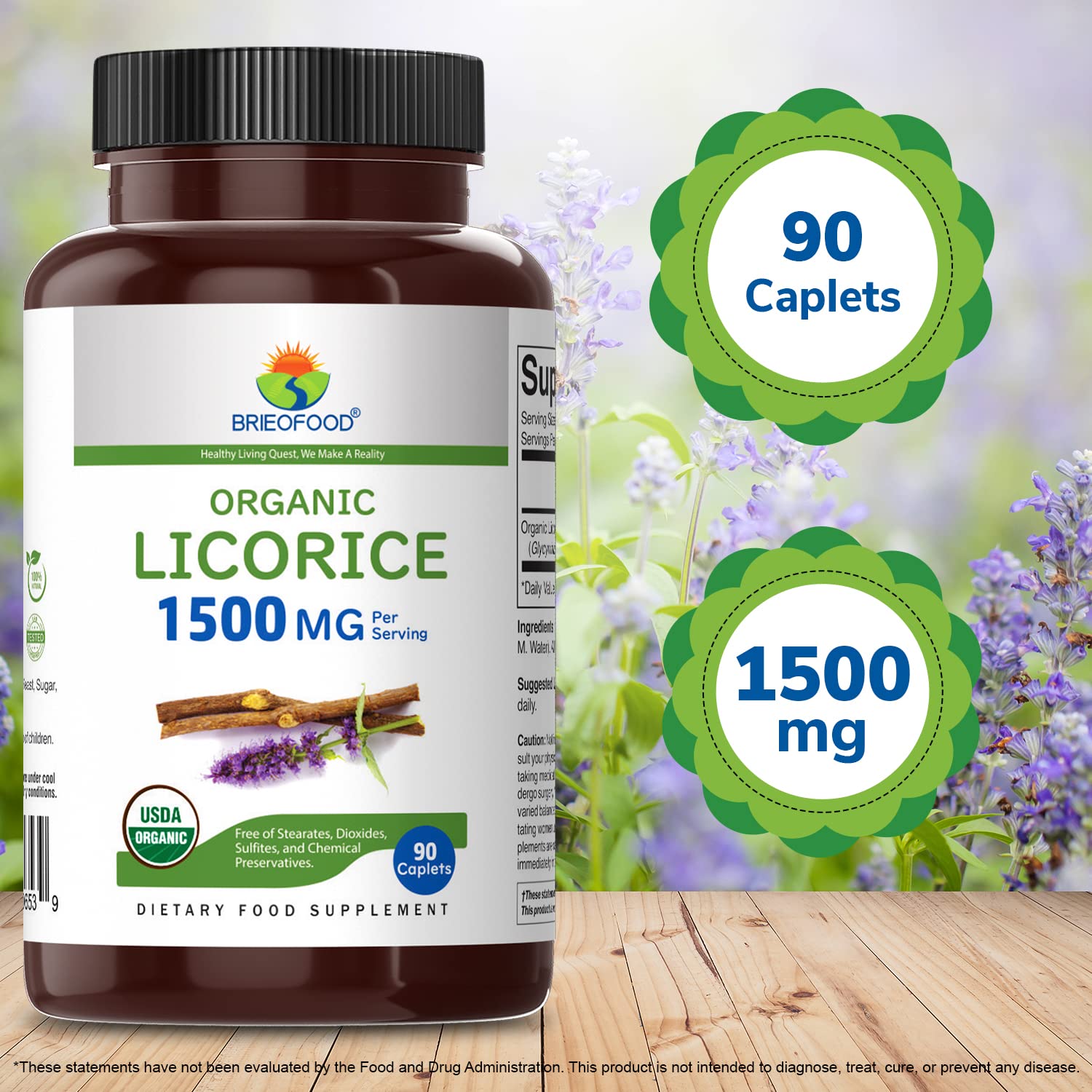 90 count vegetarian licorice tablets