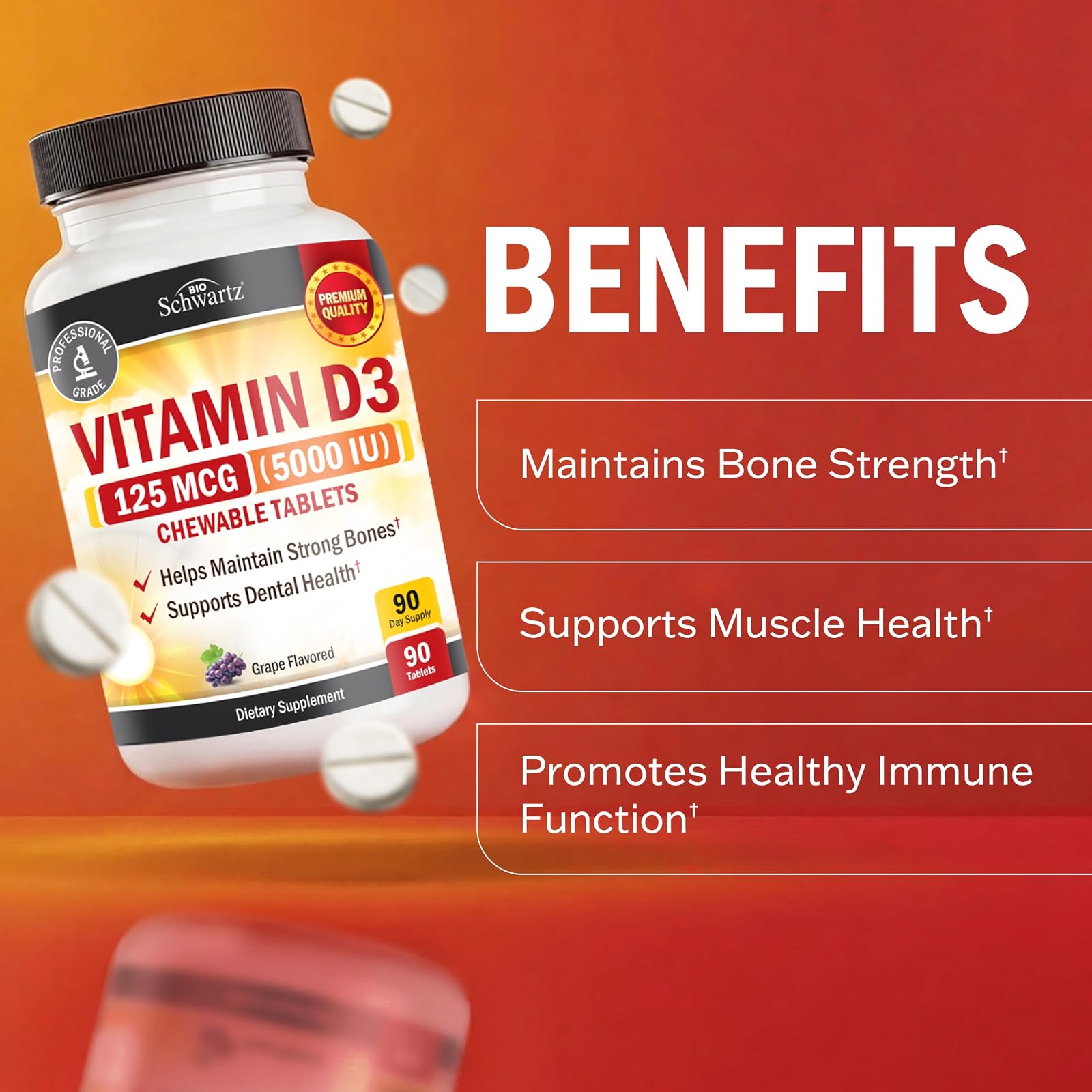 90 count Vitamin D3 for daily support