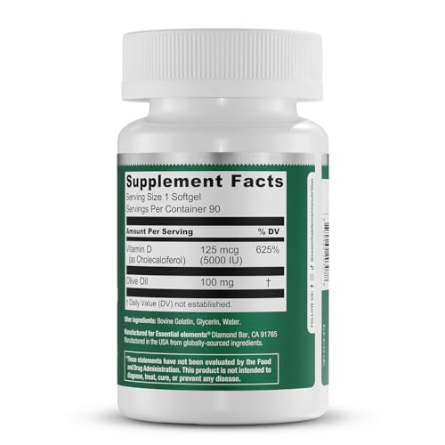 90 count vitamin D3 softgel bottle