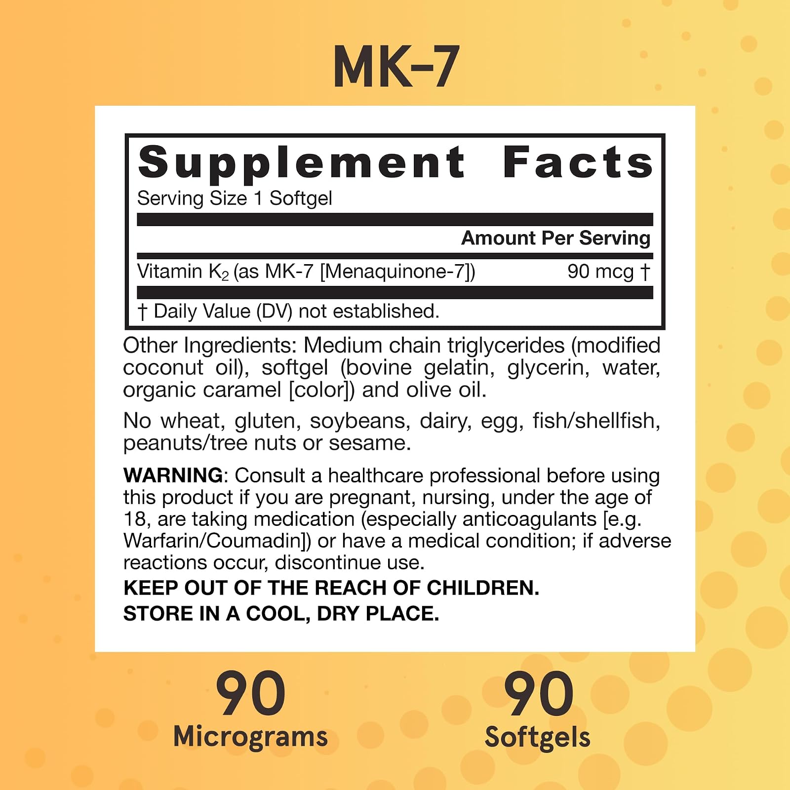 90 mcg vitamin K2 MK7 dosage
