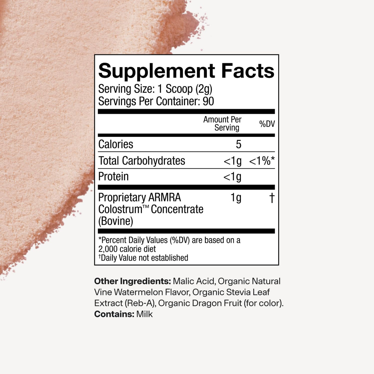 90 servings of ARMRA colostrum powder