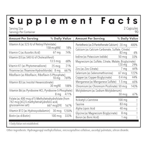 90 servings of blended vitamin & mineral supplements
