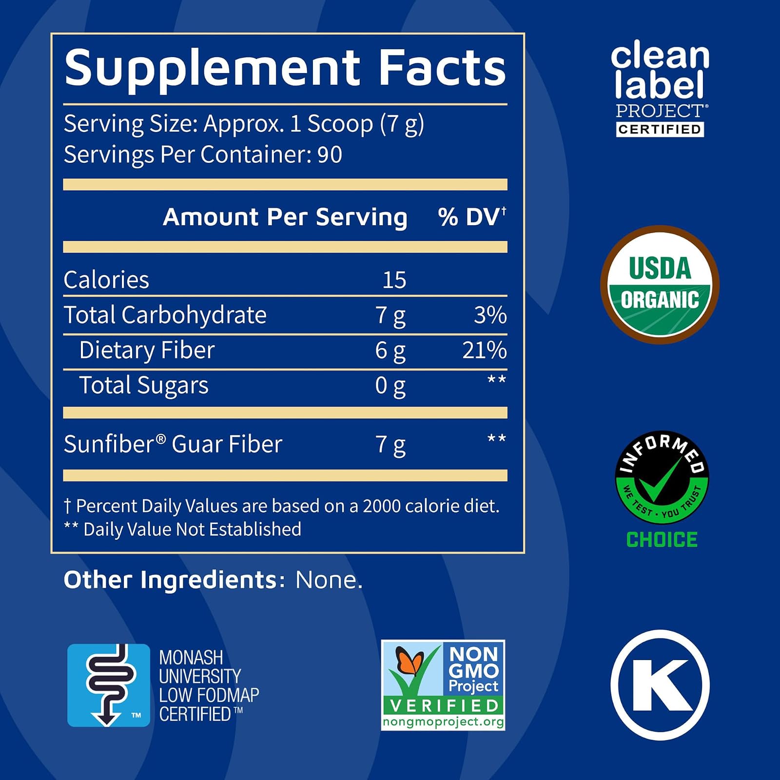 90 servings of digestive fiber